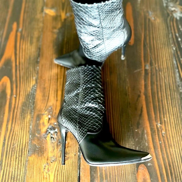 AMIRI | Shoes | Amiri Python Embossed Leather Boots Size 37 Italian ...